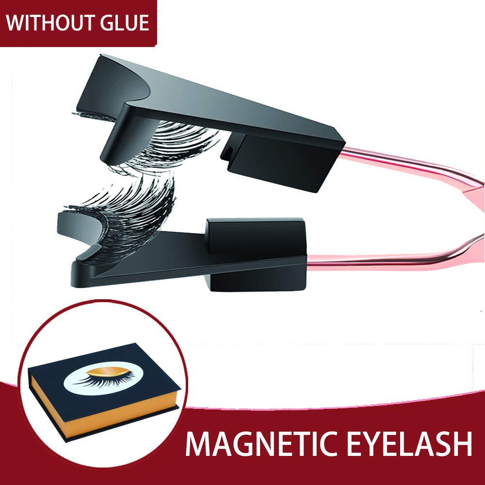 DIKAYI Magnetic Eyelashes Applicator Tool Kit,Glue-free Magnetic Eyelash Clip,Eyelashes Short Set with 2 Pairs Magnetic False Eyelashes,Magnetic Eyelashes No Eyeliner(NATURAL STYLE)