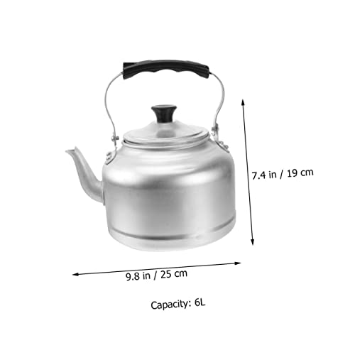 Kettle Metal Coffee Pot Metal Water Jug Metal Teapot Coffee Kettle Convenient Water Kettle Silver Household Coal Stove Tea Kettle teapot (Color : Silver, Size : 18X18X12CM)
