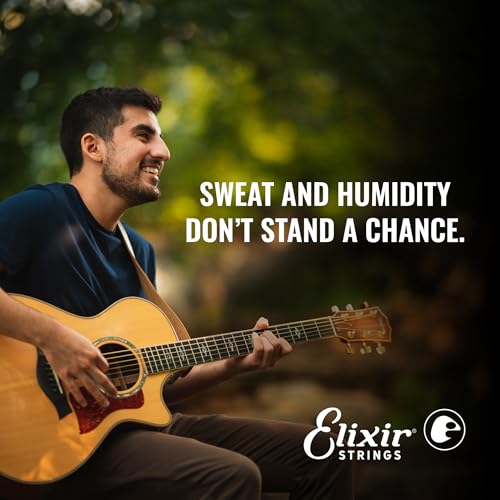 Elixir Strings, Acoustic Guitar Strings, 80/20 Bronze with POLYWEB Coating, Longest-Lasting Warm Tone with Comfortable Feel, 6 String Set, Light 12-53