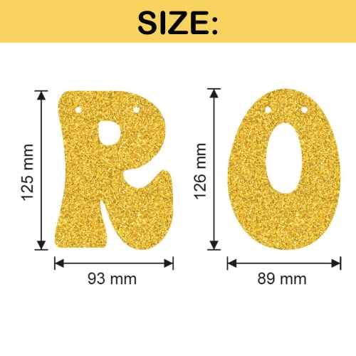 Older Wiser Hotter Glitter Banner - Gold | Fun Birthday Party Decorations, 30th Birthday Decor, HBD, Gag Gift, Photobooth Backdrop (gold)