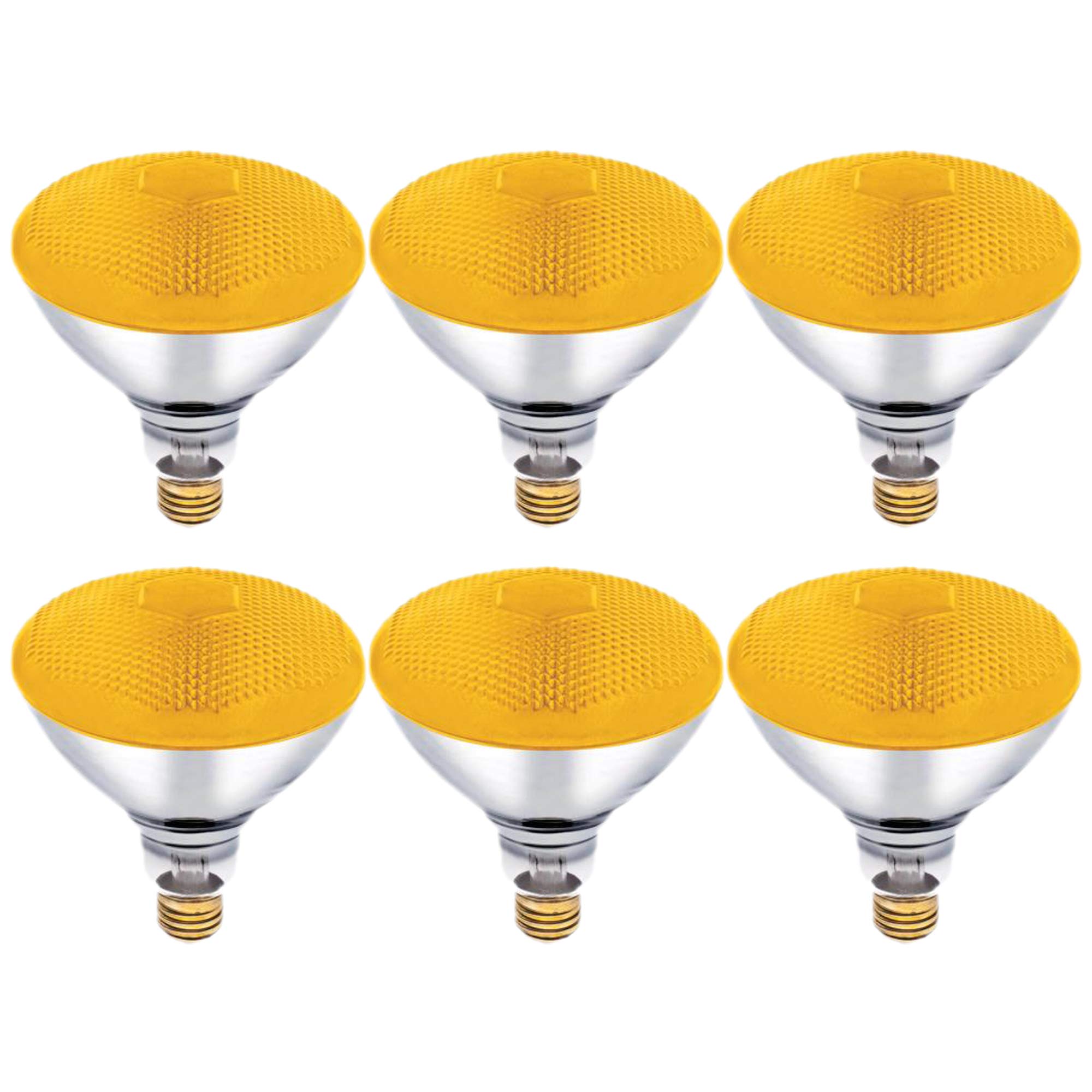 Dysmio Lighting 100 Watt BR38 Incandescent Flood Light Bulb Yellow Bug Light, 6 Pack