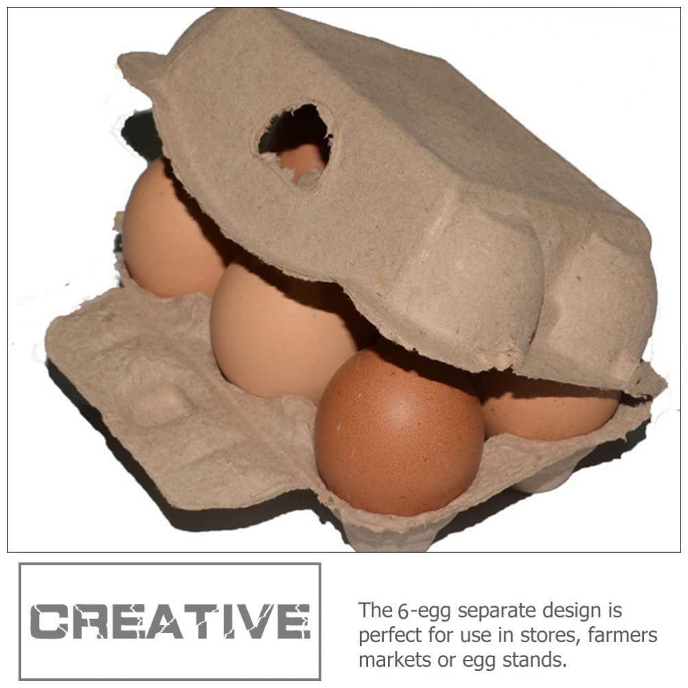 Happyyami 20pcs Egg Cartons Egg Tray Holder 6 Count Eggs Keeper Egg Bulk Container for Family Farm Market Camping Picnic Travel