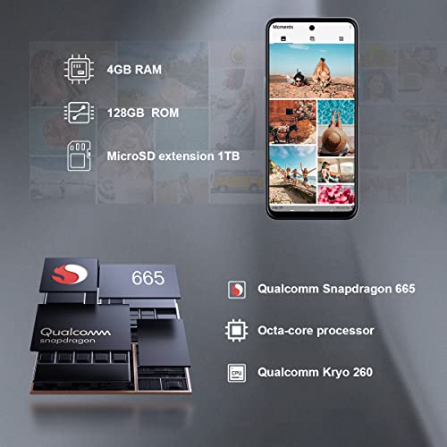 TCL 20S Unlocked Cell Phone with 6.67” Dotch FHD+ Display, Android 11 Smartphone 64MP Quad Rear Camera System, 4GB+128GB, 5000mAh Big Battery with Fast Charging, Milky Way Black