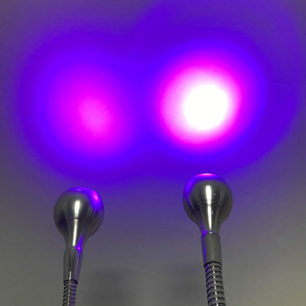 ZOELASS Big Chip 395nm Flash Cure lamp for Gel Nails with Gooseneck and clamp Portable UV Blacklight 5V USB Input (Sliver 2W)