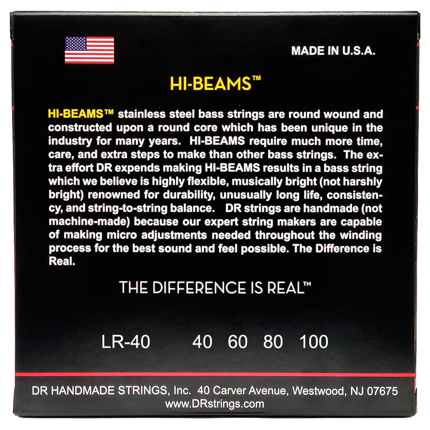 DR Strings HI-BEAM Acoustic Guitar Strings (LR-40)