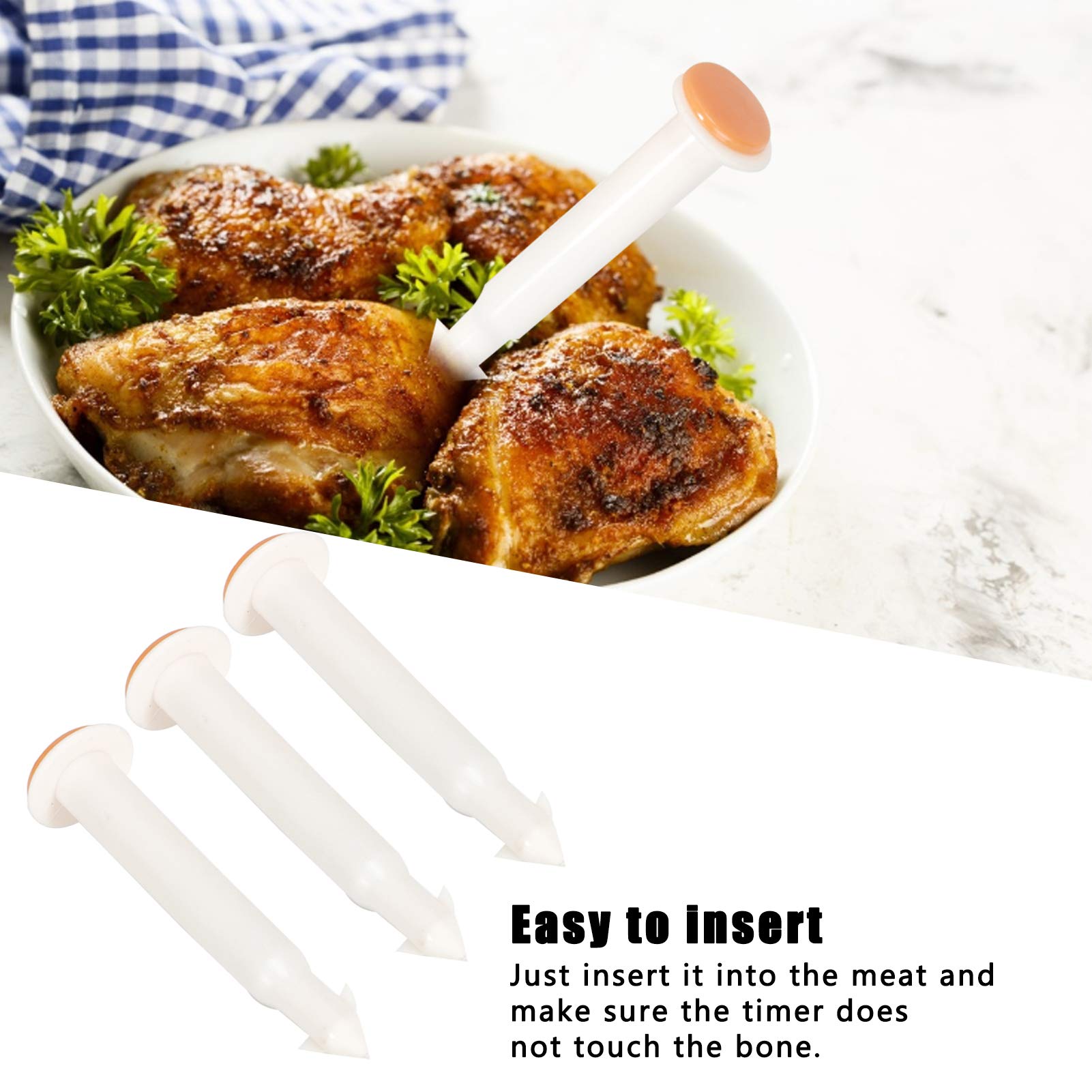 Fdit 20Pcs Poultry Roasted Chicken Thermometer Timer Popping Up Temperature Meter for Cooking