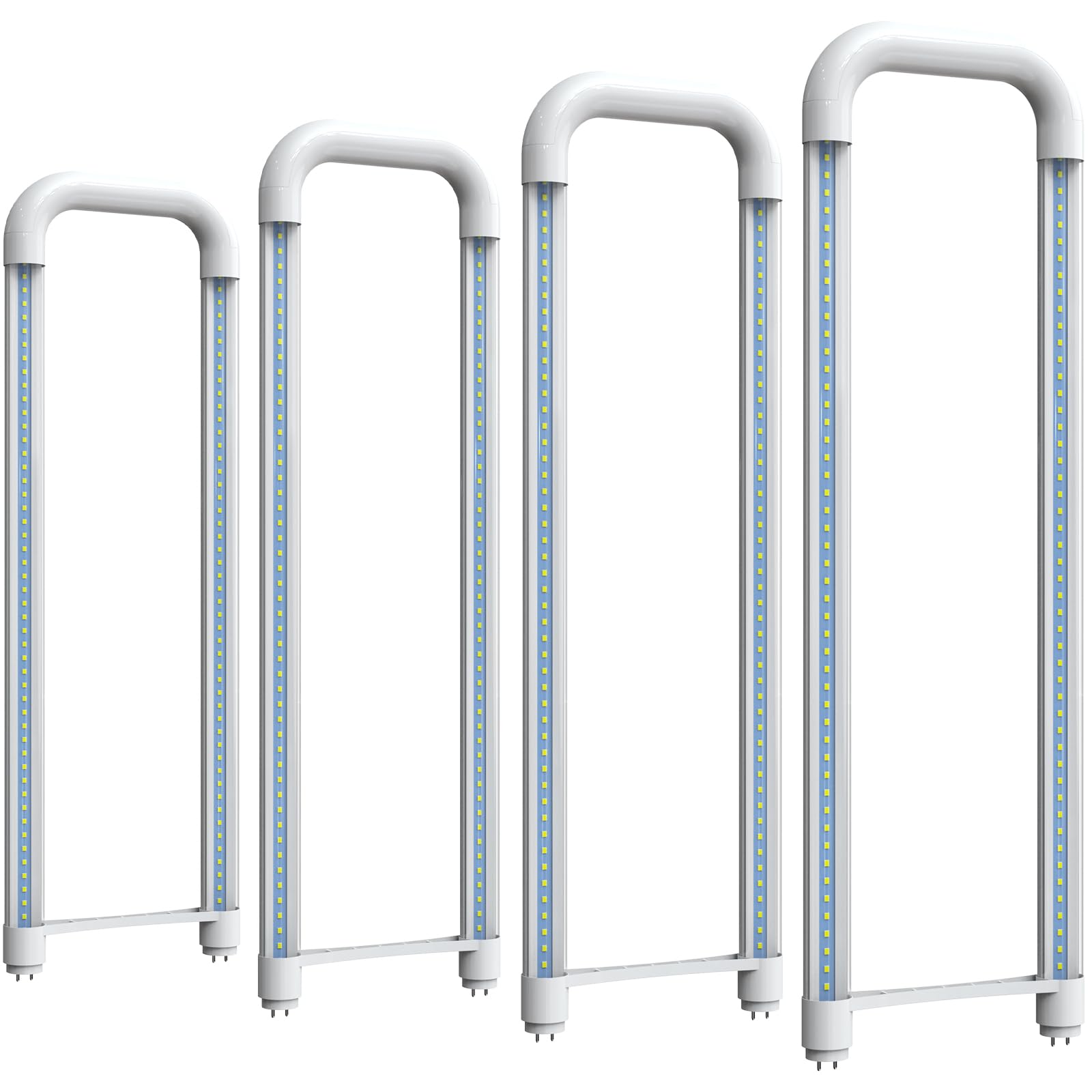 Romwish U Bend LED Tube Light, T8 T12, 18W(40W Equivalent), 5000K Daylight, 2000LM, Fluorescent Light Tube Replacement, Remove Ballast, Dual-Ended Powered, Clear Cover, 4 Pack