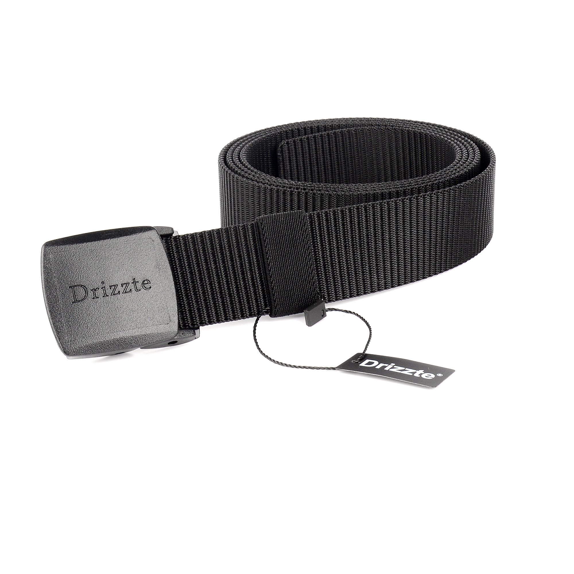 Drizzte 71'' Plus Size Long Men's Military Duty Web Nylon Belt Plastic Buckle Black
