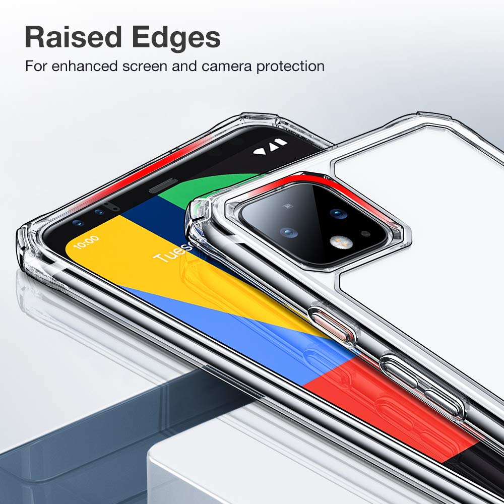 ESR Air Armor Clear Case for Pixel 4 Case, [Shock-Absorbing] [Scratch-Resistant] [Military Grade Protection] Hard PC + Flexible TPU Frame, for The The Google Pixel 4 (2019 Release), Clear