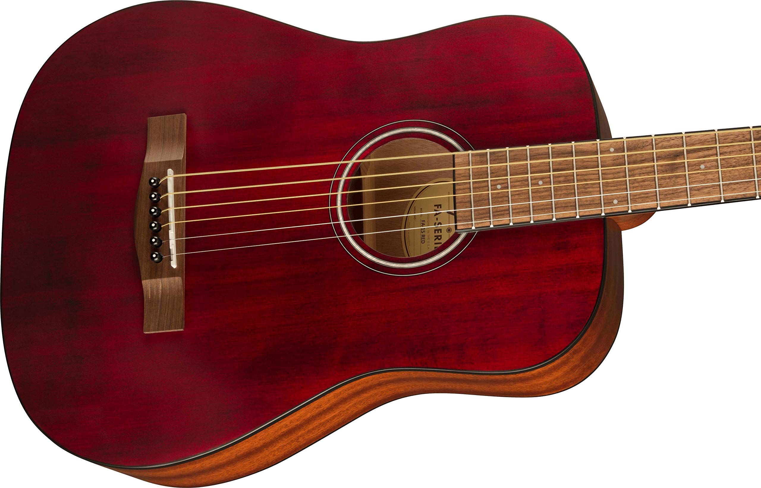 Fender FA-15 3/4-Scale Kids Steel String Acoustic Guitar - Red Learn-to-Play Bundle with Gig Bag, Tuner, Strap, Picks, Fender Play Online Lessons, and Austin Bazaar Instructional DVD