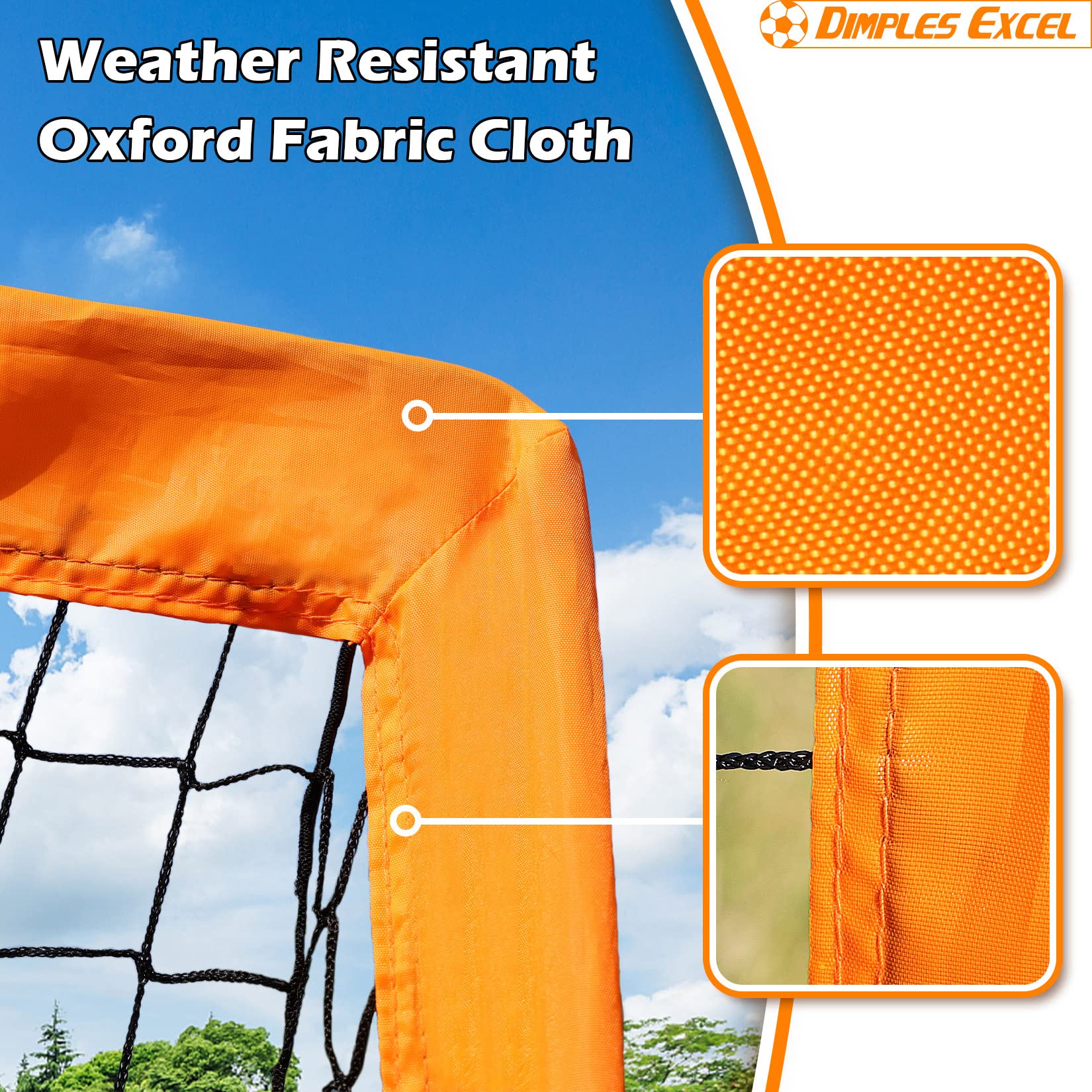Dimples Excel Soccer Goals Soccer Net for Backyard 4'x3', 2 Set