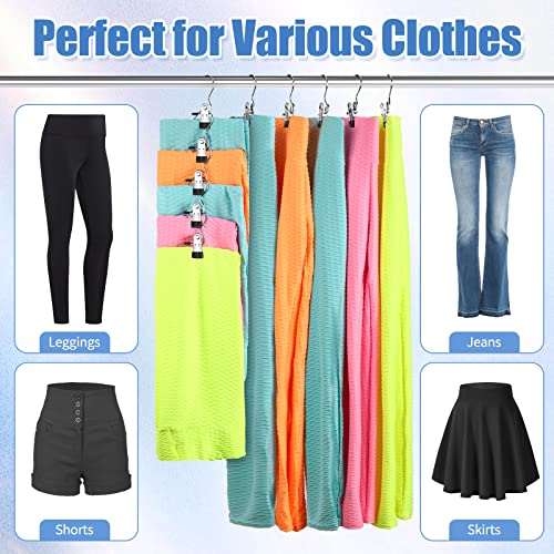 Legging Organizer for Closet, 30 Pack Boot Hangers for Closet, 360° Rotating Hangers for Boots/Jeans/Yoga Pants, Portable Stainless Steel Single Clips with Rubber Coated for Travel