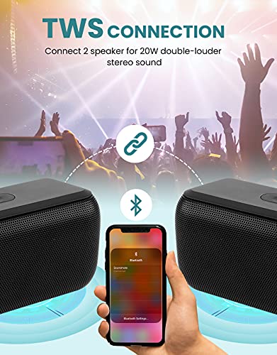 LENRUE Bluetooth Speaker,Wireless Portable Speakers with TWS, 12H Playtime, Clear Sound for Home,Travel and Outdoor,Handfree Calls Compatible with for iPhone, Samsung Android and More
