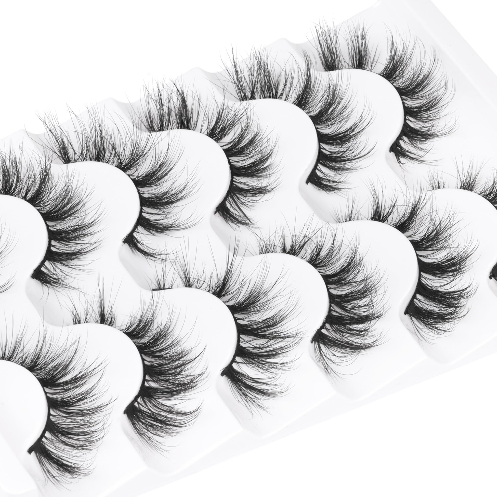 Fluffy Lashes False Eyelashes Long Strip Dramatic Fake Eyelashes 20MM Faux Mink Lashes 3 Pairs