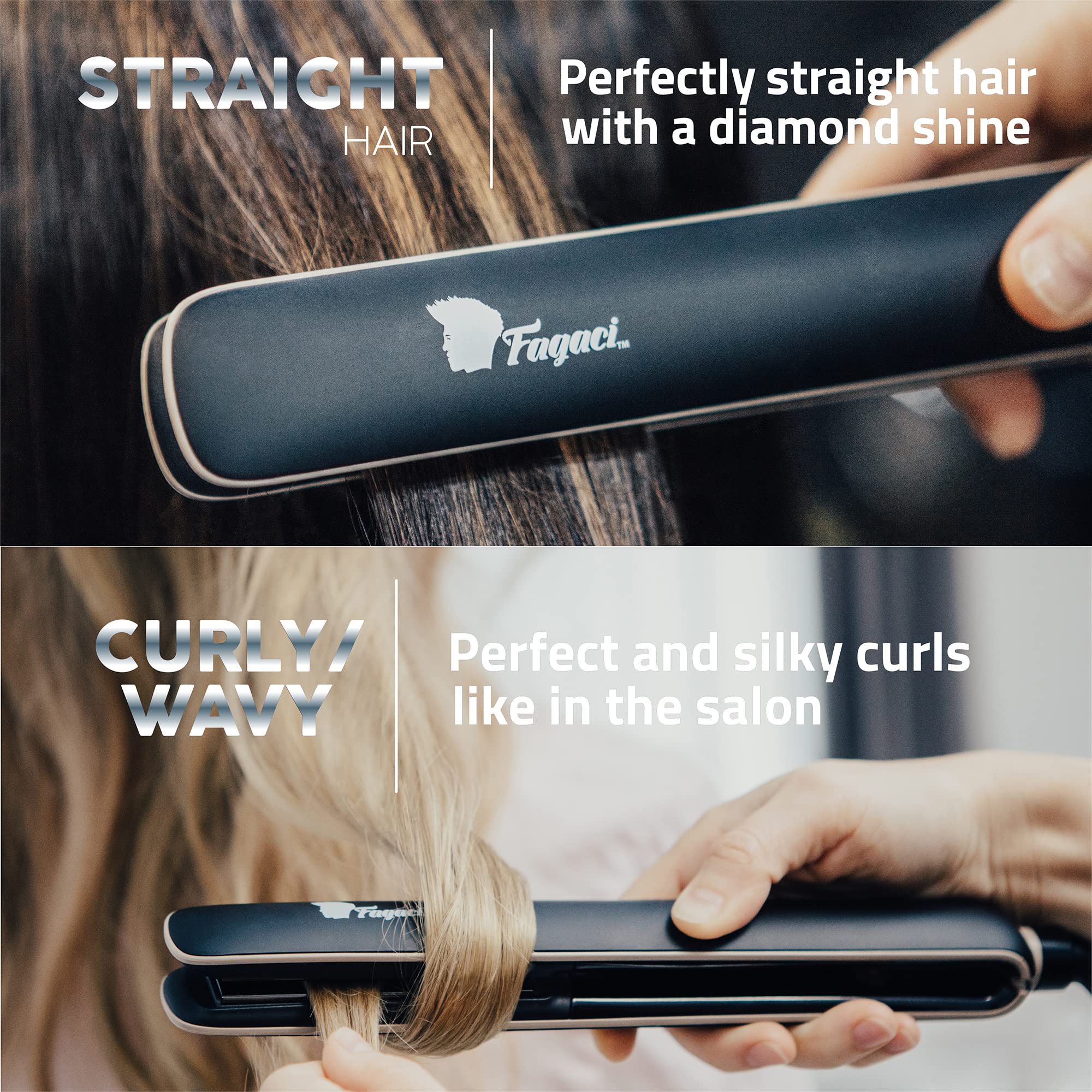 Fagaci Titanium Flat Iron with MCH Super Fast Heating, Touchscreen Operation, Professional Flat Iron Hair Straightener for Thick Hair | Titanium Hair Straightener, Plancha de Cabello Professional