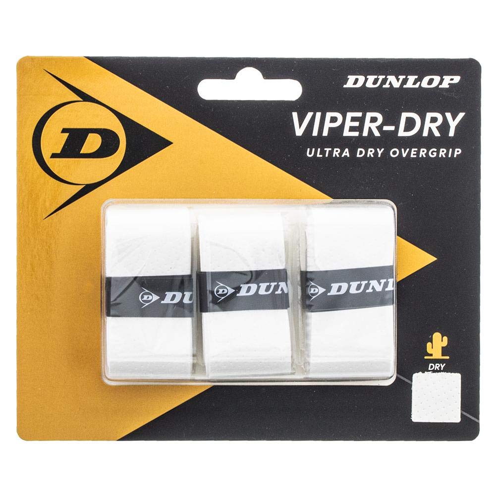 Dunlop Sports ViperDry Overgrip, 3-Pack, White V17
