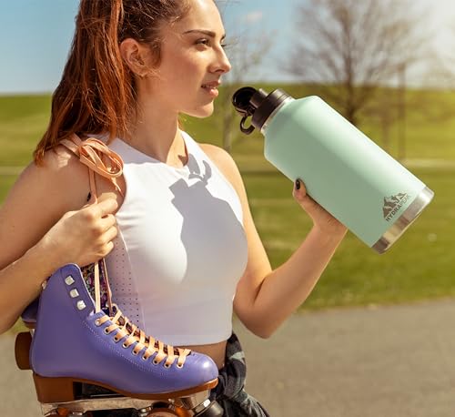 Hydrapeak 72 oz Large Insulated Water Bottle, Leak Proof Water Bottle for Hot & Cold Liquid, 72oz Water Bottles, Water Jug, Stainless Steel (Black)