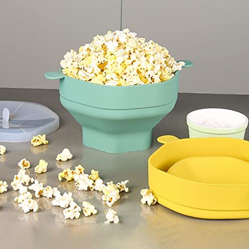 Microwave Popcorn Popper Machine, Silicone Popcorn Maker Popper, Collapsible Microwavable Bowl Hot Air Popper Popcorn Bowls for Family Movie Night Popcorn Buckets for Halloween Christmas Popcorn