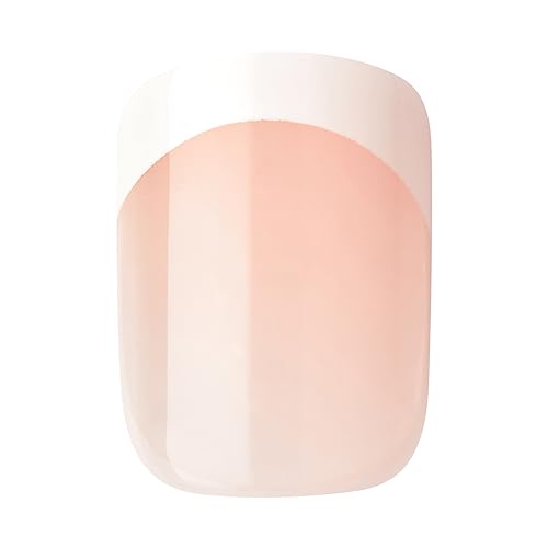 KISS imPRESS Press-On Manicure Fake Nails β My Worth, Short, Square, French, Easy Press On, Chip Proof, Smudge Proof, Waterproof, No Dry Time, Comfortable & Secure, Super Hold Adhesive | 30 Count