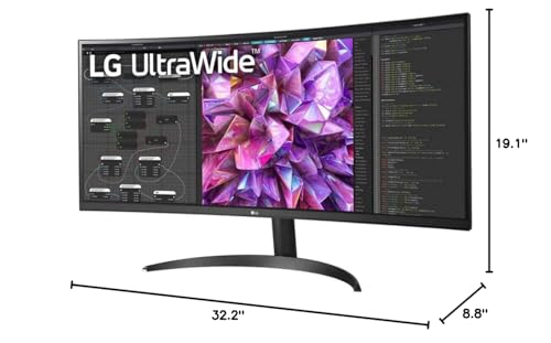 LG 34WQ60C-B 34 inch 21:9 Curved UltraWide QHD 3440 x 1440 IPS Monitor Bundle with 3 YR CPS Enhanced Protection Pack