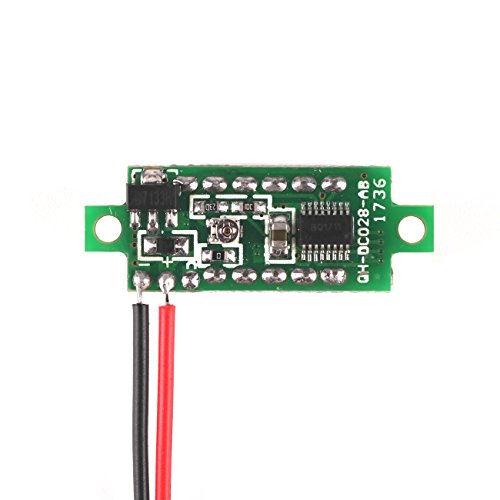 MakerFocus 5pcs Mini Digital DC Voltmeter 0.28 Inch Two-Wire 2.5V-30V Mini Digital DC Voltmeter Voltage Tester Meter 5 Colours