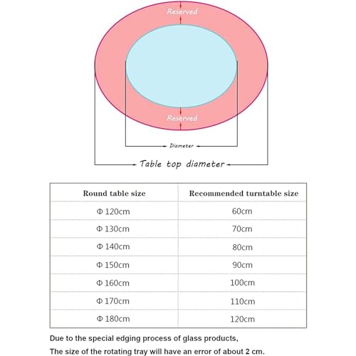 Dining Table Turntable Lazy Susan Rotating Tray, Tempered Glass Turntable Round Dining Table Serving Plate, for Kitchen Party Family Dinners Large Serving Plate ( Color : Gris , Size : 100cm (39inch)