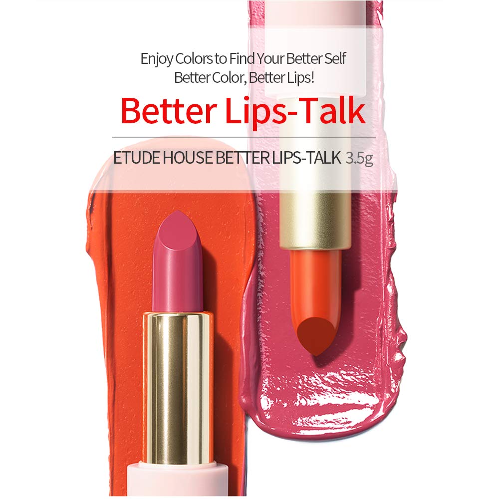 ETUDE HOUSE Better Lips-Talk (#BE101 Dancing China) | Vivid Color Long-Lasting Lipstick with Hydro Shine | Lips Makeup