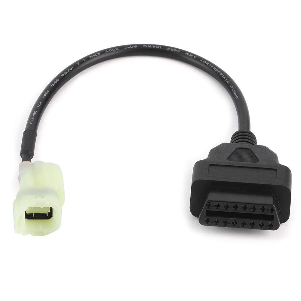 Duokon 4 Pin OBD2 Adapter, Small Size OBD2 Convertor Motorcycle Fault Detection Parts Fit for Motorbikes or Similar