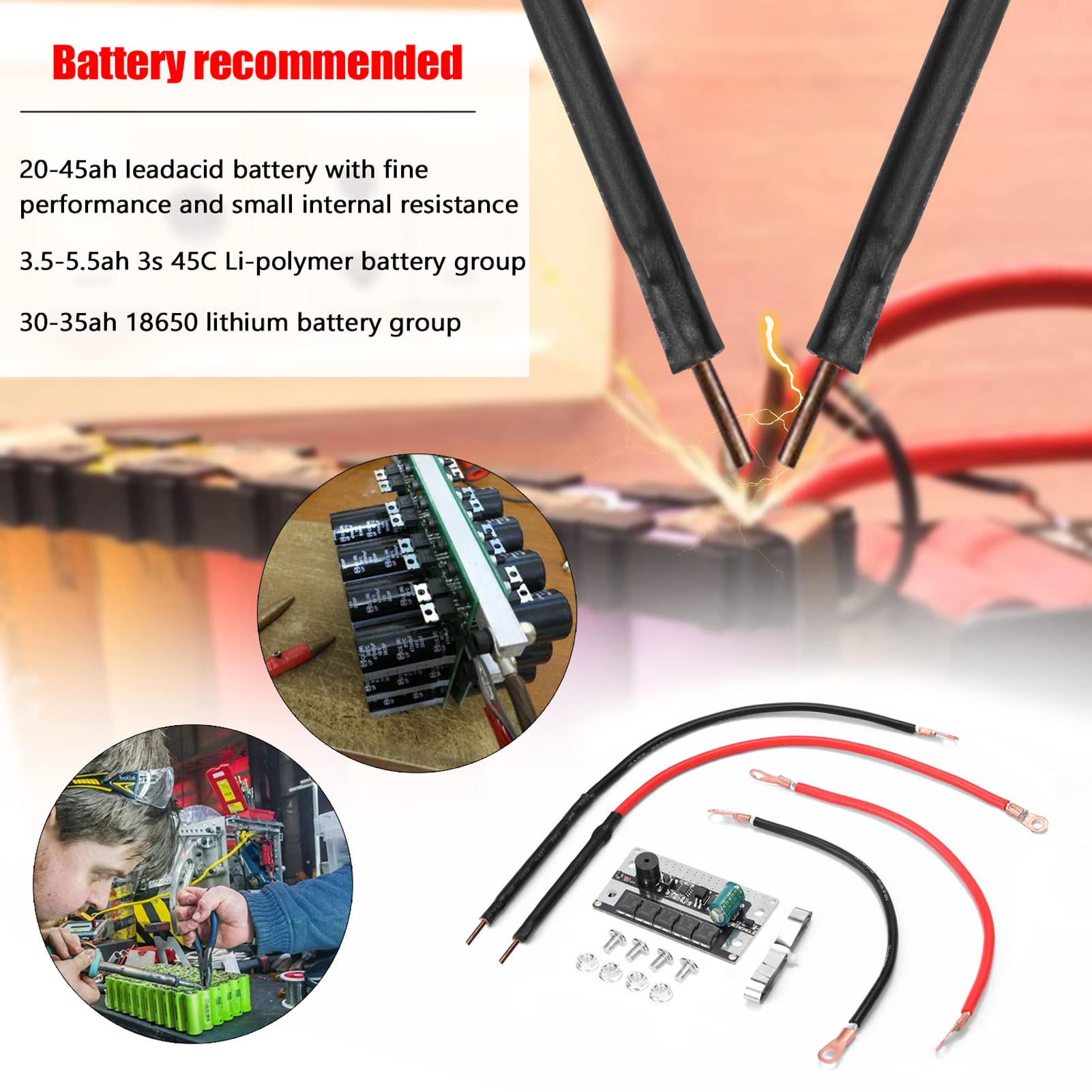 KKnoon DIY Spot-Welders Pen Portable 12 V Battery Storage Spot-Welding Printed Circuit Board Welding Equipment