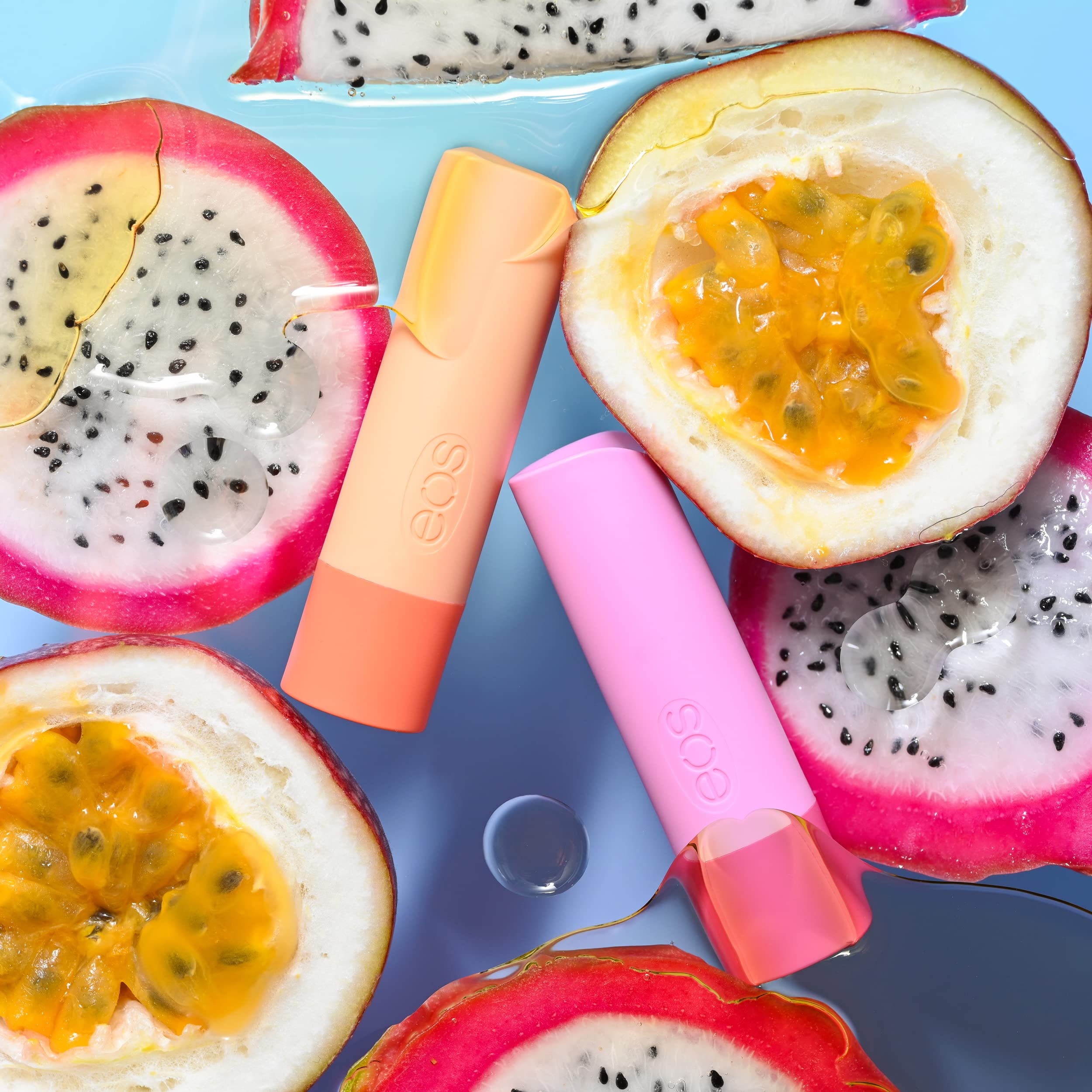eos FlavorLab Paradise Lip Balm - Mango Dragonfruit & Passionfruit Agave | Long-Lasting Hydration | Lip Care for Dry Lips | 2 Pack, Pink 0.14 Ounce