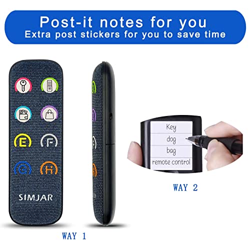 Key Finder with Thinner Receivers & Advanced Fabric Remote, Simjar 80dB+ RF Item Locator with 131ft Working Range, 1 RF Transmitter & 6 Receiversā¦