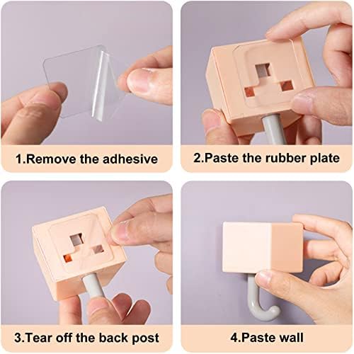 PULRYO 2 Pcs Creative Adhesive Coat Hooks, Plastic Pet Wall Hooks for Hanging Key, Bag, Hat, Towel, Backpacks, Cute Cat Adhesive Hooks for Wall Decorations (H)