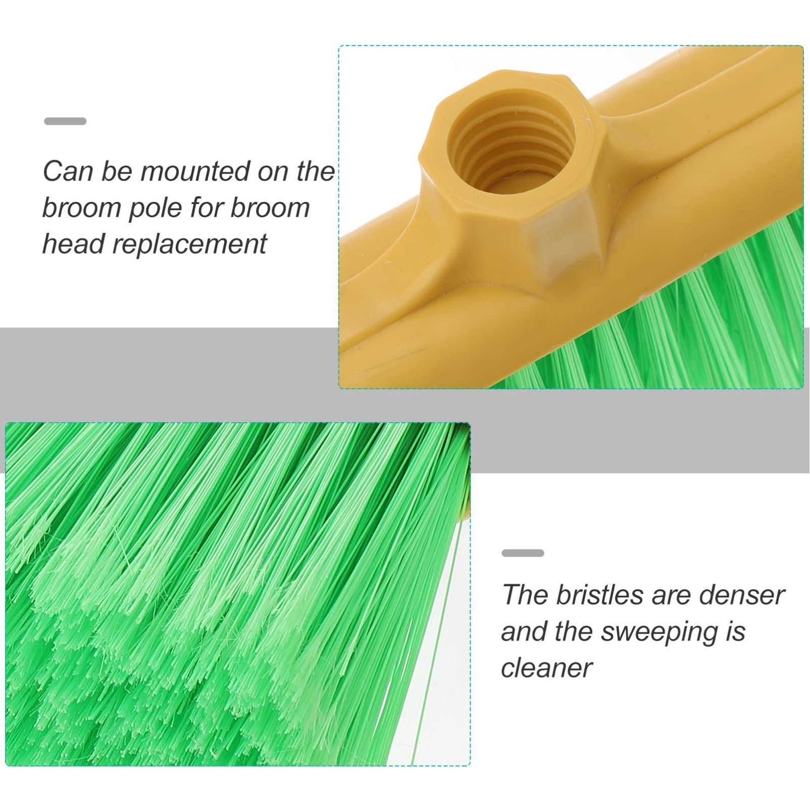 iplusmile Broom Head Replacement Broom Cleaning Head for Outdoor Indoor Courtyard Garage Kitchen Office Floor Broom Refill Head