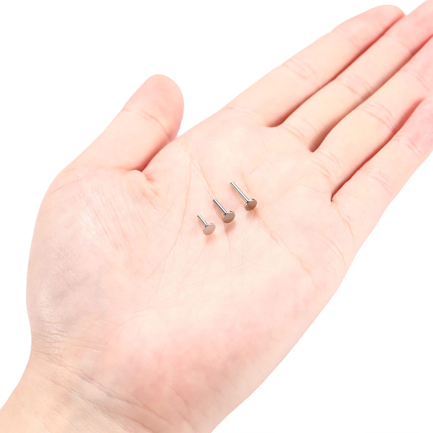 GAGABODY Labret Studs16g G23 Titanium Lip Piercing Jewelry 8mm Internally Threaded Labret Helix Cartilage Tragus Monroe Labret Post 6mm 3pcs Lip Studs 10mm Silver Earring Piercing Without End