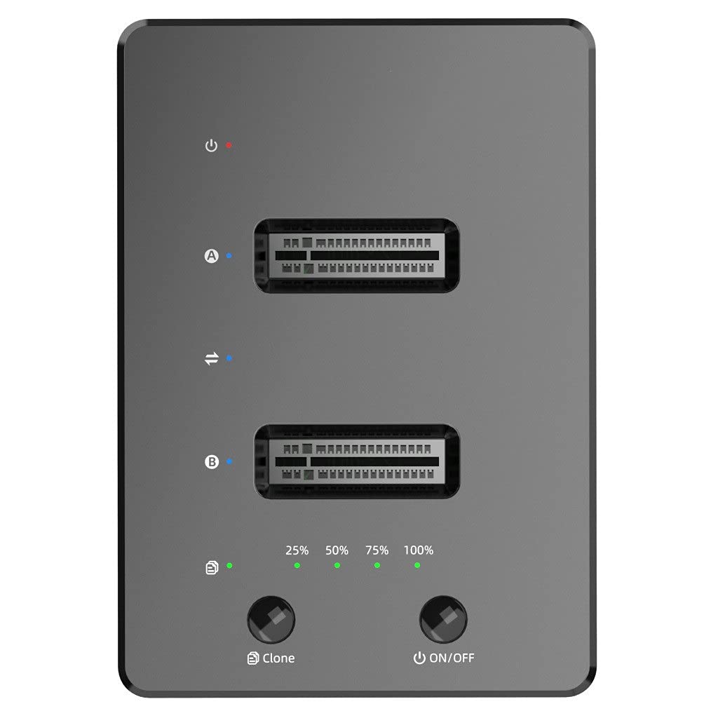 LHLLHL Type C to USB 3.0 M.2 SATA NGFF SSD Hard Disk Drive Docking Station Dual Bay External Offline Clone Adapter