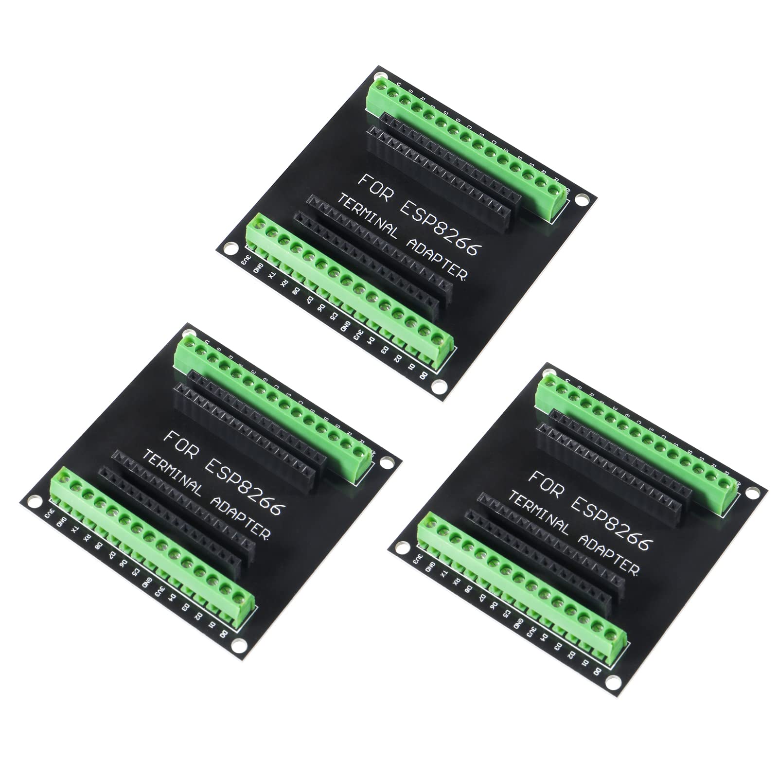 MELIFE 3 Pack ESP8266 Breakout Board GPIO 1 into 2 Double-layer PCB Board for ESP8266 ESP-12E for NodeMCU Development Board