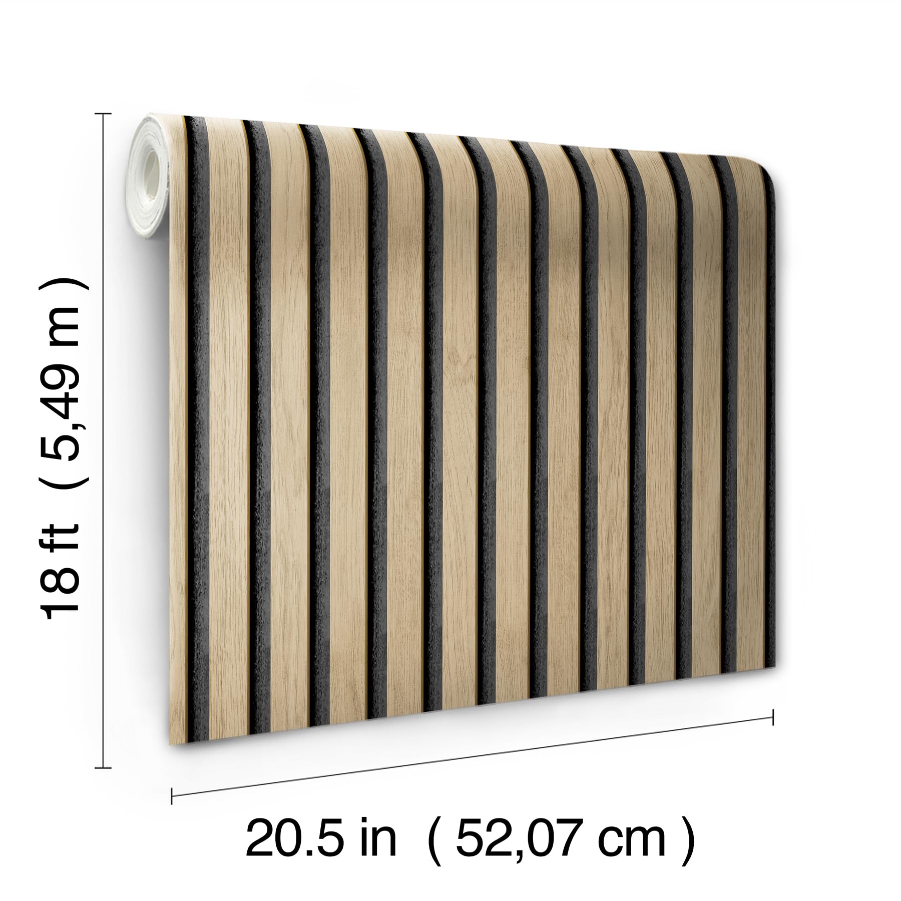 Oak Slat Wood Peel and Stick Wallpaper