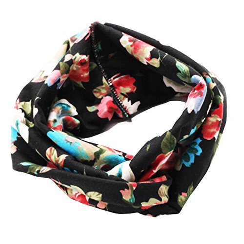 ELACUCOS Headbands for Women Criss Cross Boho Floal Style Head Bands for Women's Hair 4 Pack