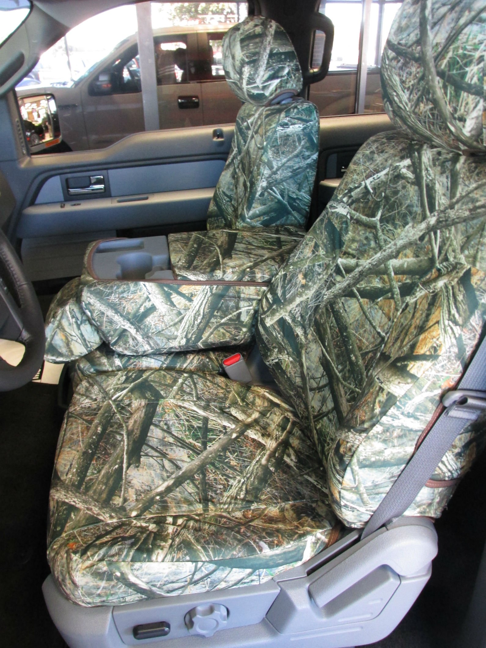 Durafit Seat Covers Made to fit 2011-2014 Ford F150-F550 Front 40/20/40 Split Seat Custom Seat Covers, Opening Console Lost at Camo Endura