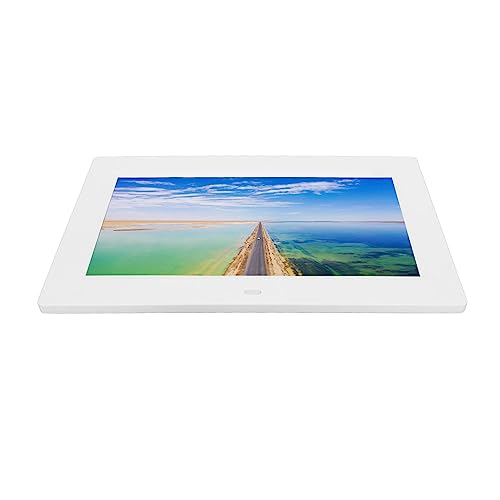 Electronic Album, Stylish 10 Inch Digital Photo Frame with Builtin Speaker 1024x600 Multiple Playback Effects with Remote Control for Home (US Plug)