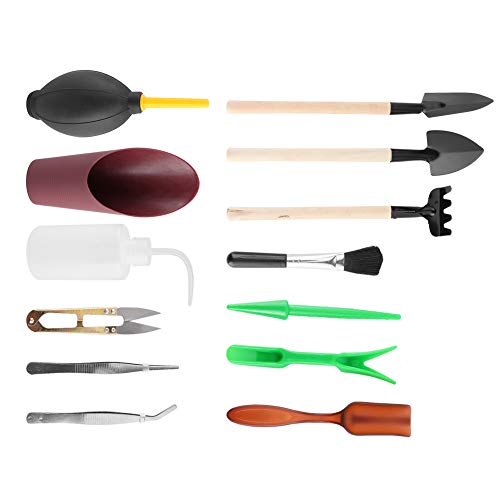 Kaufpart Garden Tools,13pcs Mini Garden Hand Tools Outdoor Bonsai Planting Transplanting Flower Succulent Gardening Tools