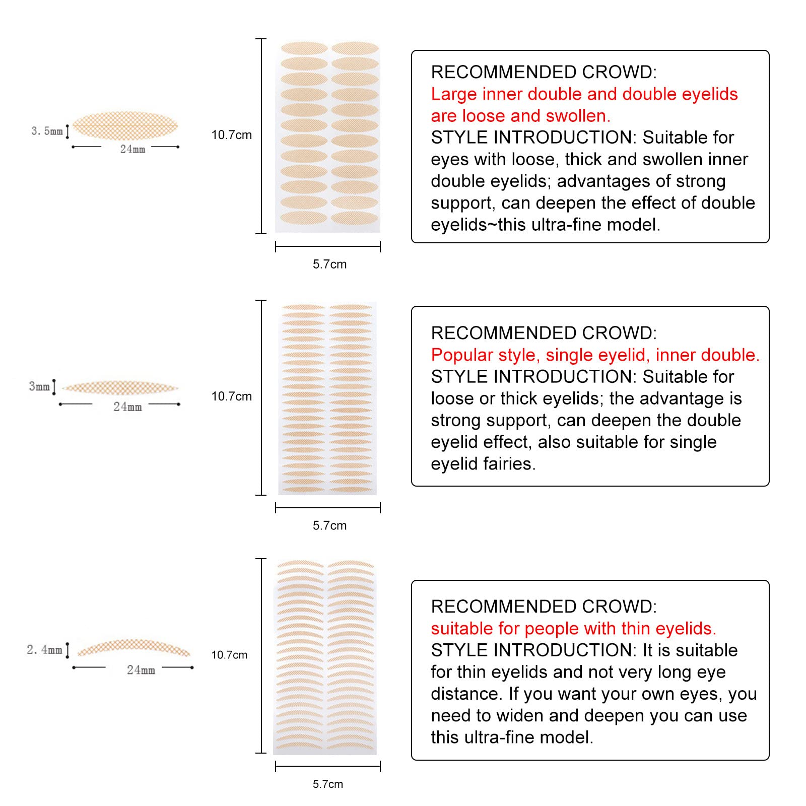 Lids by Design Eyelid Strips,Breathable and Waterproof Lids by Design Double Eyelid Strips with Fork Rods and Tweezers,for-Uneven/Droopy/Hooded-Eyelids