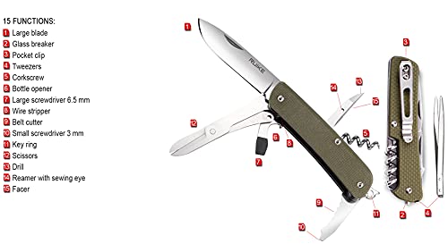RUIKE Multifunctional Knive, Green, G10 (M31-G)