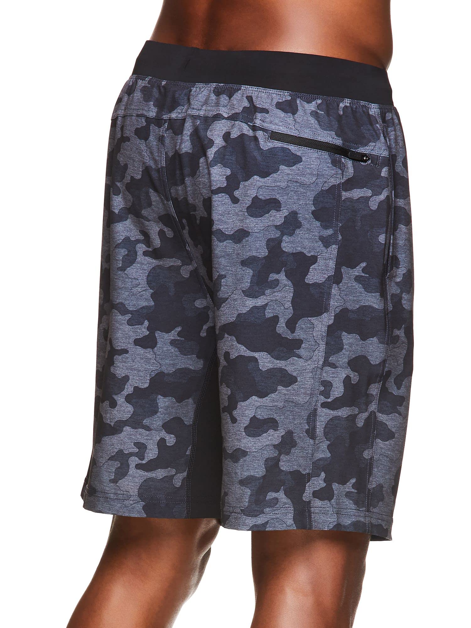Gaiam Men's Yoga Shorts - Athletic Gym Running and Workout Shorts with Pockets - Karma Ebony Camo, Large