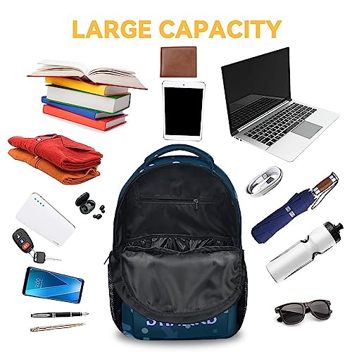 KNOWPHST Shark Backpack for Boys Girls, 16 Inch Cute Backpack for School, Blue, Large Capacity, Durable, Lightweight Bookbag for Kids Travel