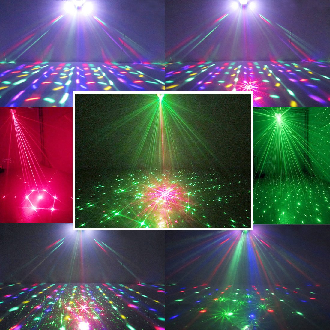 DJ Lights,SAHAUHY 2 in 1 Professional Stage Lights Mixed Effect Sound Activated Party Lights for Event Disco Dance Birthday Bar Club with Remote