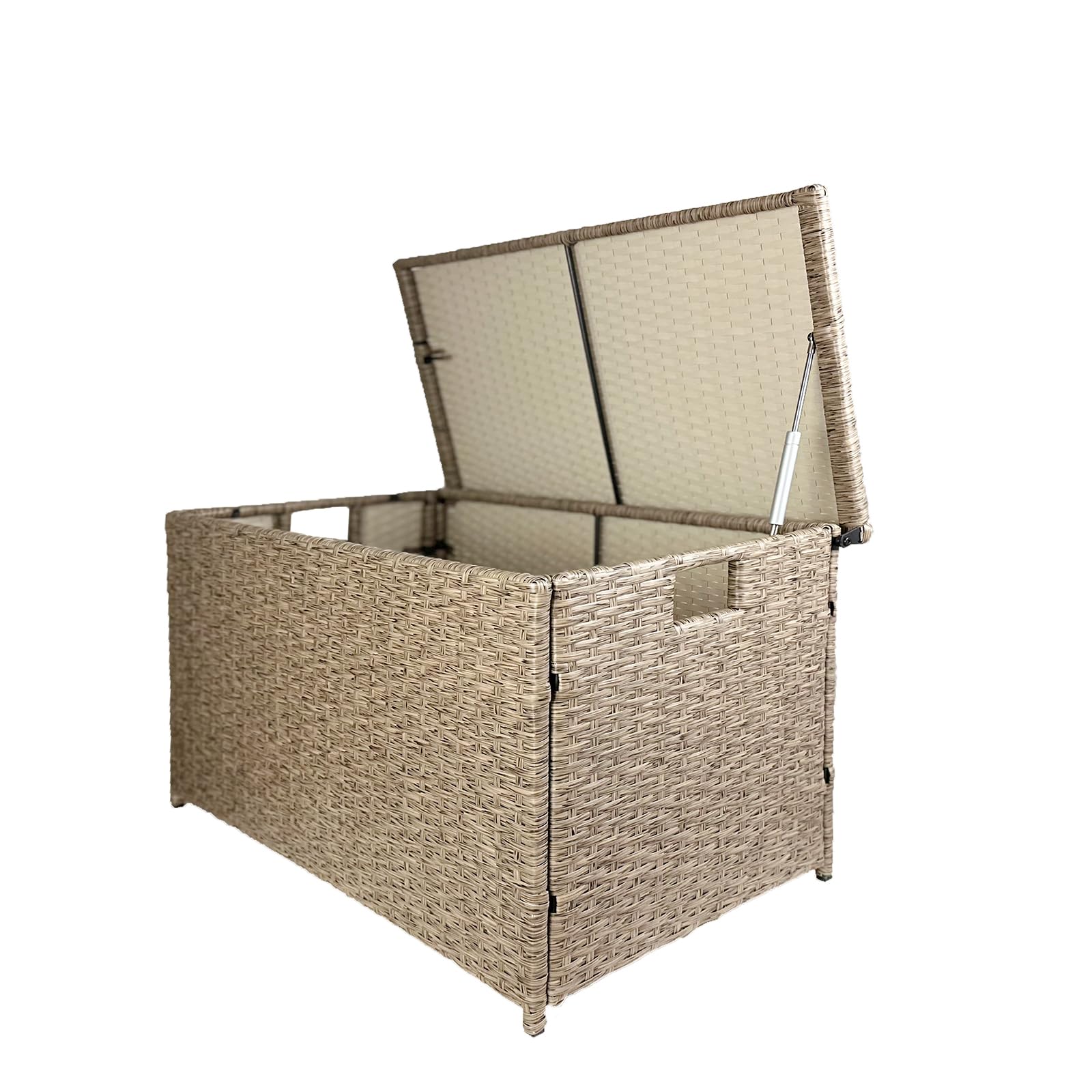 MOORLITER Wicker Storage Trunk, 42.3 Gallon (160L) Handwoven Wicker Chest, Large Wicker Basket with Lid, Wicker Trunk with Safety Hinge, Support 200 lbs, Rustic Brown