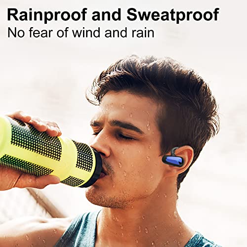 Open Ear Earbuds Sport Open Earbuds Wireless Bluetooth Earbuds with Earhooks 30Hrs Playtime with Charging Case and LED Power Display Sweat Resistant for Outdoor Sports, Running and Workouts, Green
