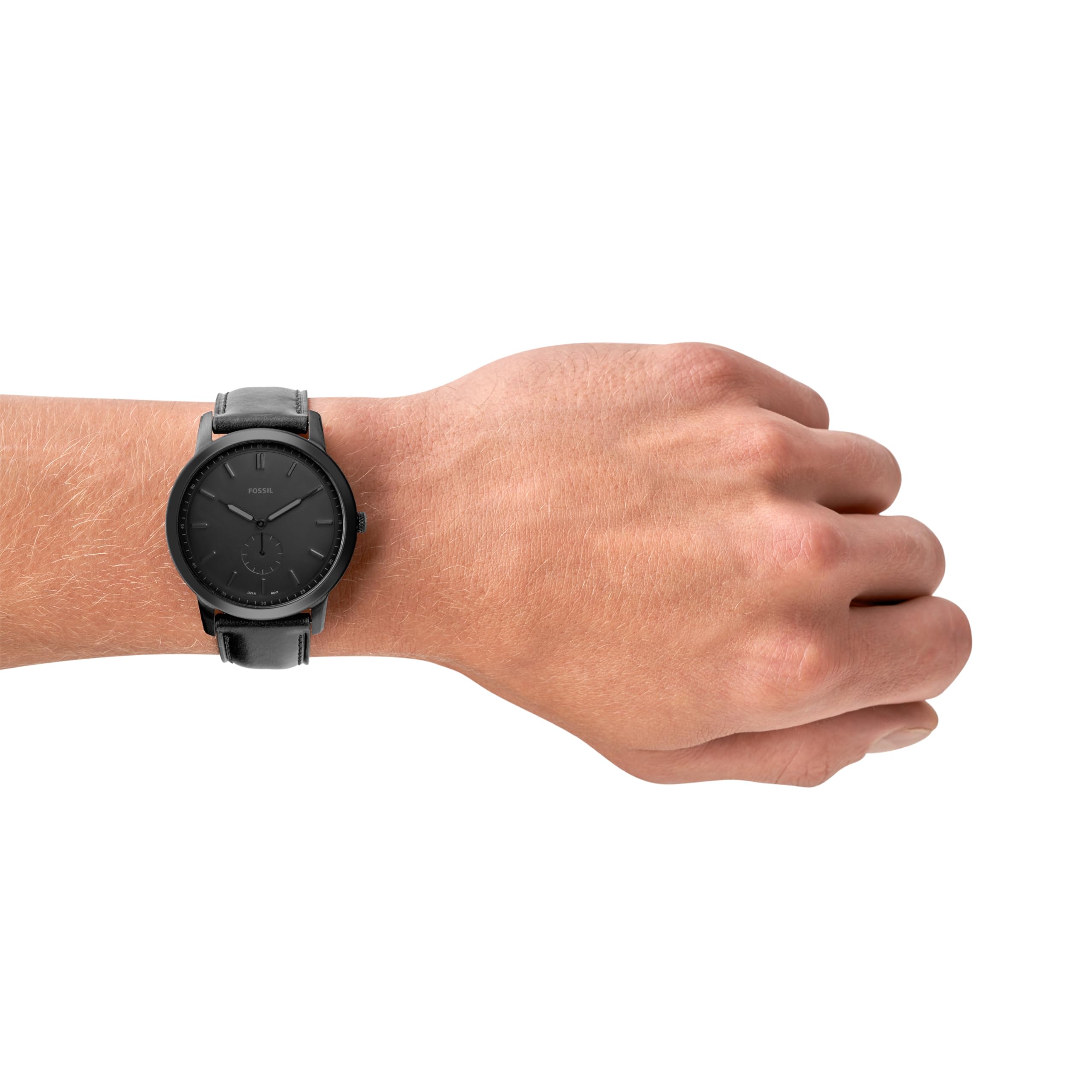 Fossil Men's Minimalist Quartz Stainless Steel Mesh Chronograph Watch, Color: Black (Model: FS5943)