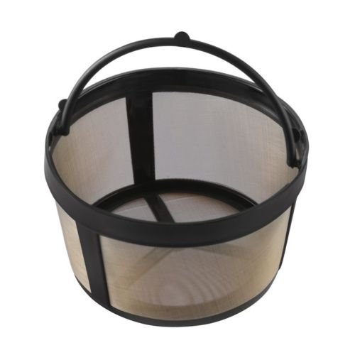 GoldTone Basket Replacement Mesh Bottom Reusable Coffee Filter, 1 Pack, Black/Gold